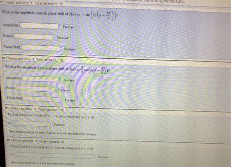 Solved Points Possible Total Attempts Consider Chegg