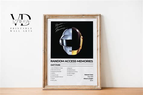 Daft Punk Poster Random Access Memories Album Poster Printable Daft
