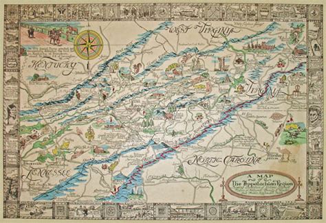 George Glazer Gallery Antique Maps A Map Of The Appalachian Region