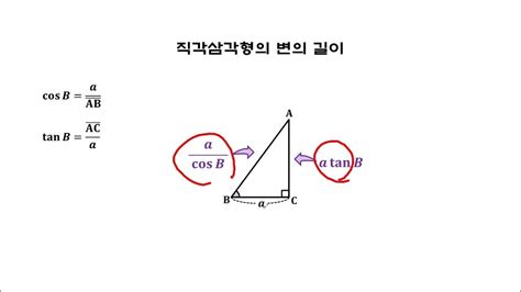 직각삼각형의 변의 길이 【삼각함수】 Youtube