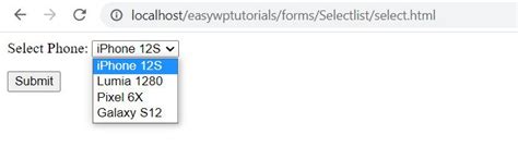 Select List In Html5