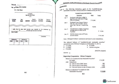 Substantive Audit Of Investments In Debt Equity Financial Instruments Corporate Law Course