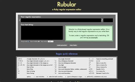 Rubular A Ruby Regular Expression Editor