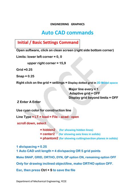 SOLUTION: Auto cad commands - Studypool