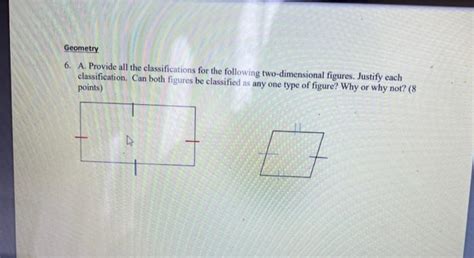 solved 6 a provide all the classifications for the