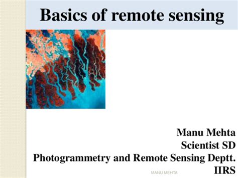 Pdf Basics Of Remote Sensing