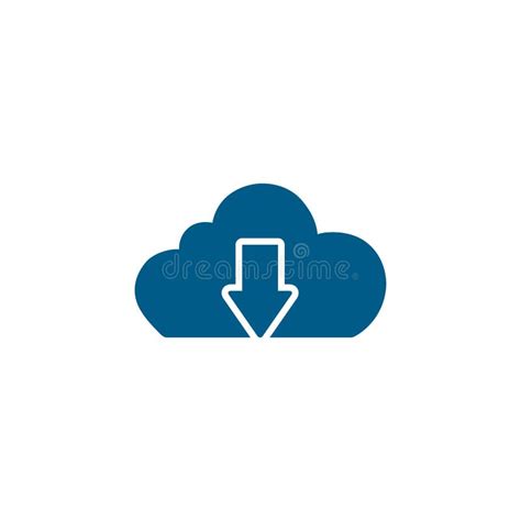 Cloud Download Blue Icon On White Background Blue Flat Style Vector Illustration Stock Vector