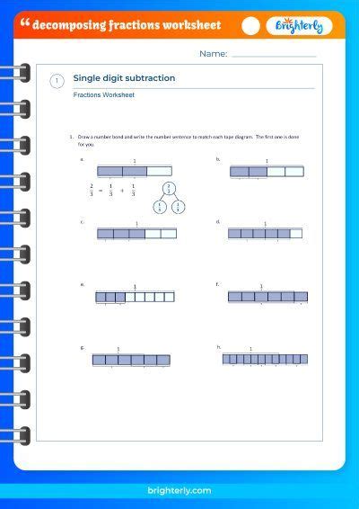 Free Decomposing Fractions Worksheets [pdfs] Brighterly