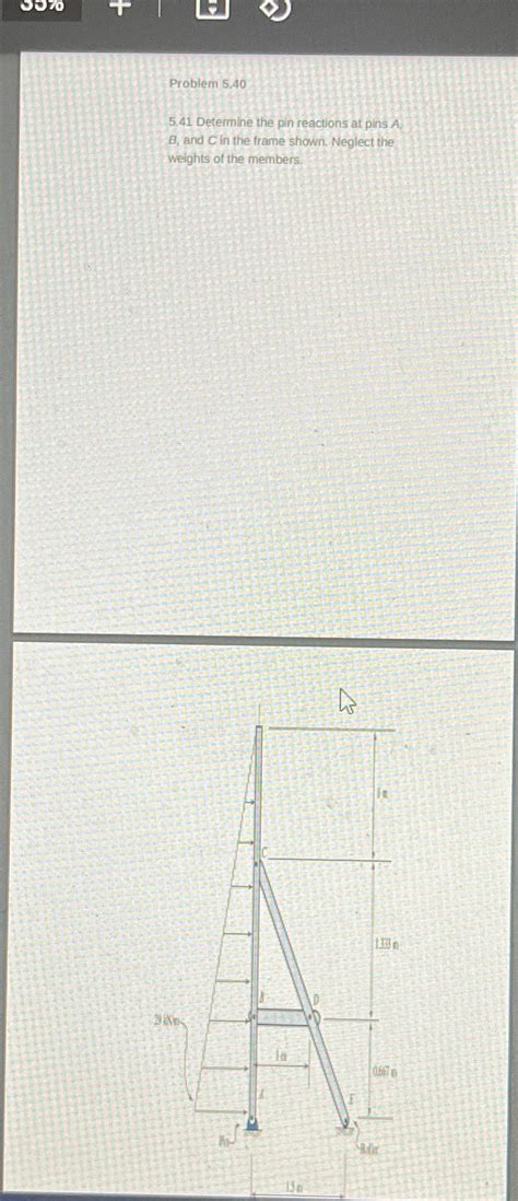Problem 5 405 41 ﻿determine The Pin Reactions At Pins
