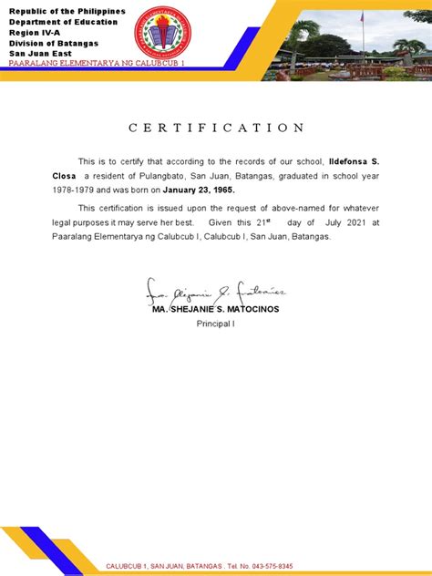 Bonafide Certificate Pdf