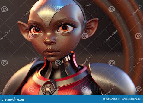 Small Humanoid Assistant Robot Running With Shopping Cart On A