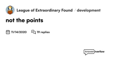 Not The Points League Of Extraordinary Foundryvtt Developers