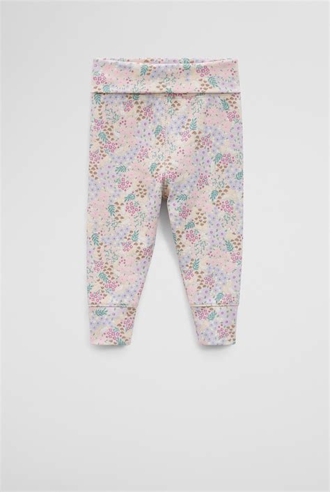 Floral Multi Organically Grown Cotton Fold Over Soft Pant Pants