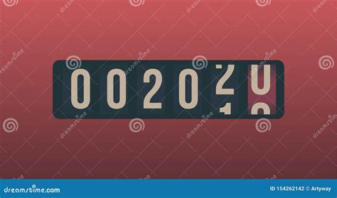 2020 New Year Analog Counter Display Retro Style Design Vector Illustration Stock Vector