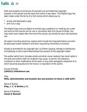 IHT Template For Wills TEMPLATE FOR IHT CALCULATIONS A Separate Calculation Is Required For