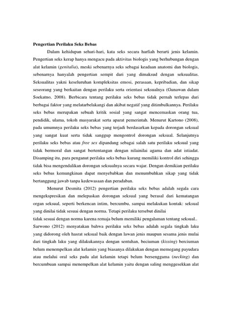 Pengertian Perilaku Seks Bebas Pdf Ilmu Sosial Kesehatan Holistik