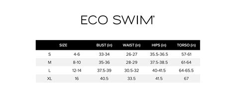 Eco Swim Size Chart Dtc Outlet