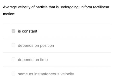 solved average velocity of particle that is undergoing