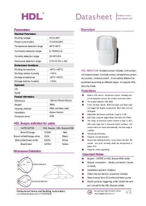 hdl wall mounted microwave sensor outdoor from alltrade hdl msout 4w