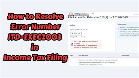 How To Resolve Error Number Itd Exec2003 In Income Tax Filing Izoate