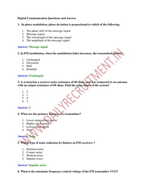Digital Communication Questions And Answer Download Free Pdf Frequency Modulation Modulation