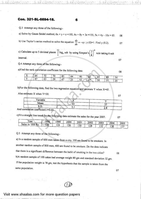 Quantitative Techniques 2017 2018 Bsc It Information Technology Semester 4 Sybsc It