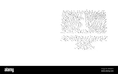 3d Rendering Of Nails In Shape Of Symbol Of Monitor With Information