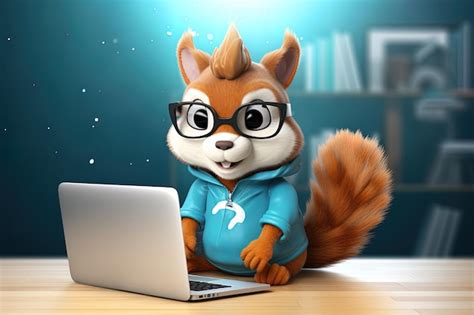 premium photo charismatic and friendly techsavvy squirrel software and technology products