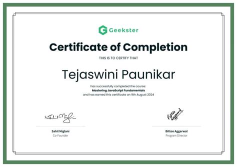 Completed Javascript Fundamentals From Geekster Tejaswini Paunikar Posted On The Topic Linkedin