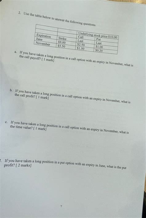 solved use the table below to answer the following