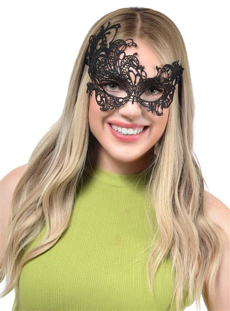 Lace Asymmetrical Black Masquerade Mask Womens Black Lace Mask