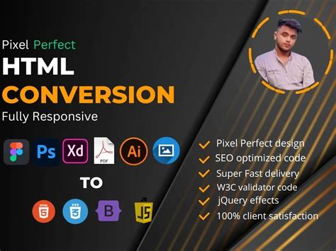 Fully Responsive Figma Psd Xd Pdf Image To Html Css Bootstrap