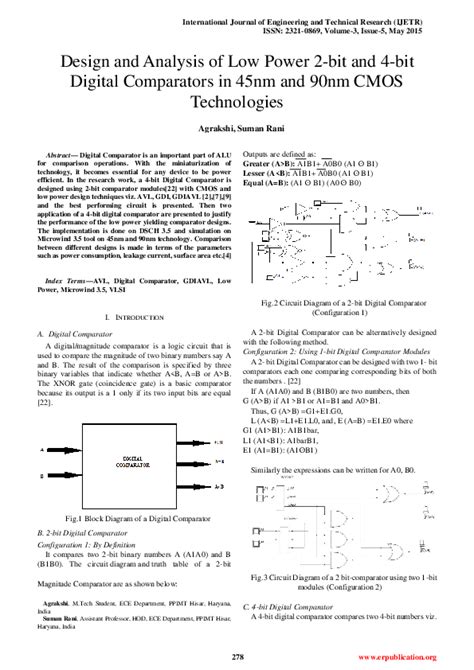 Pdf Design And Analysis Of Low Power 2 Bit And 4 Bit Digital