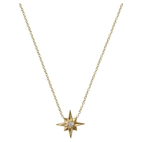 Star Pendant Necklace 14ky Gold And Diamond For Sale At 1stdibs