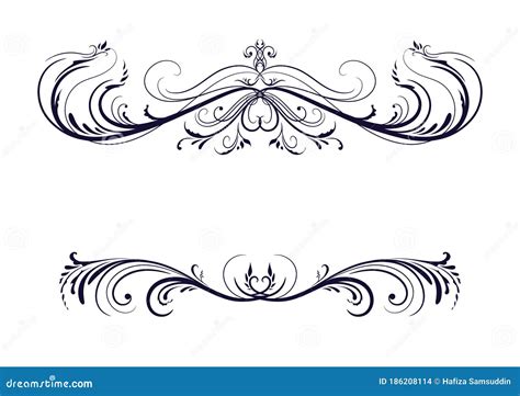 Vintage Header And Border Design Vector Illustration Decorative Design