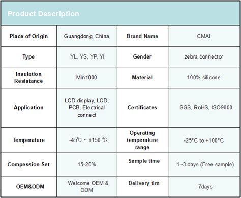 Zebra Connector Elastomeric Connector Silicone Rubber Connector Temperature And Humidity Display
