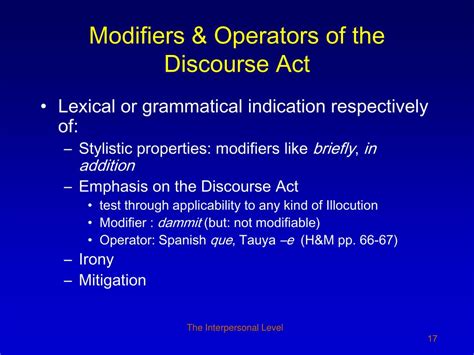 Ppt The Interpersonal Level In Functional Discourse Grammar Powerpoint Presentation Id 6610921