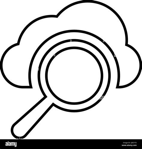 Cloud Search Icon Simple Editable Vector Eps File Stock Vector Image