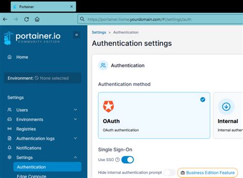 portainer setup guide with automatic and oauth sso via authelia