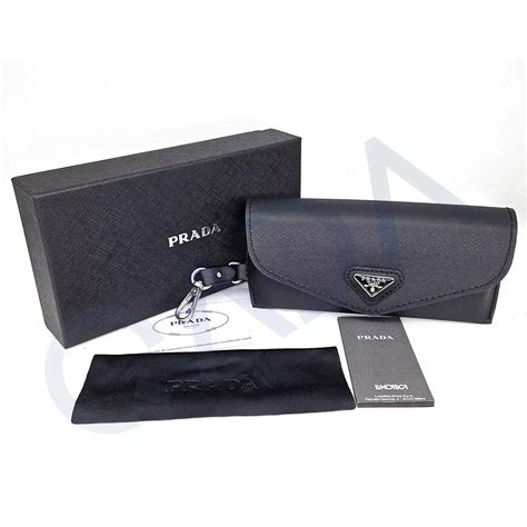 Prada Saffiano Soft Leather Case For Eyeglasses Sunglasses W Cloth