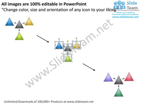 Triangular Diverging Stages Involved Process Circular Flow Chart Power Point Templates PDF