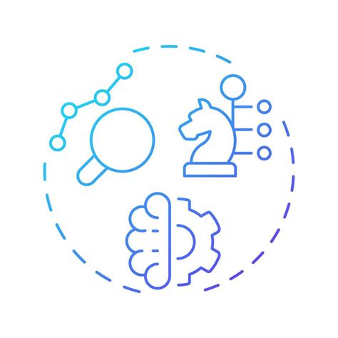 Analítico Pensando Azul Degradado Concepto Icono Evaluar Complejo Problemas A Encontrar