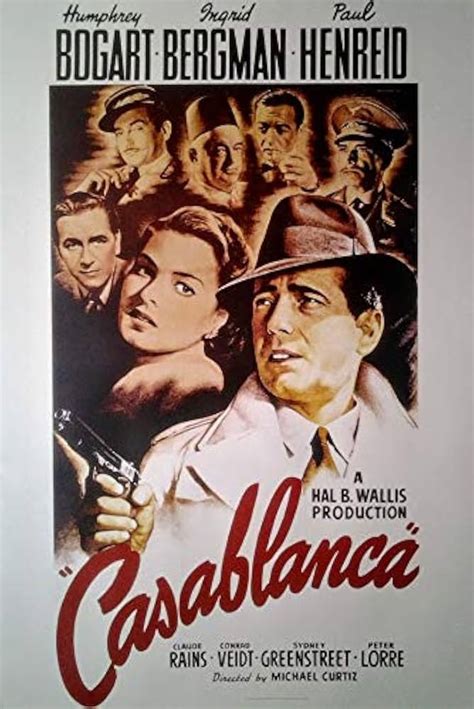 Casablanca Movie Poster Black And White Casablanca Us 1 Sheet Original