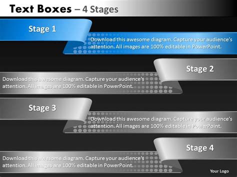 Text Boxes Steps PowerPoint Design Template Sample Presentation PPT Presentation