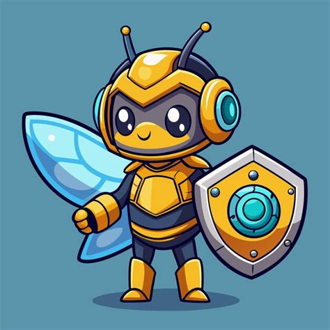 Милый пчелиный робот Премиум Ai сгенерированный вектор
