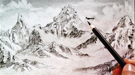 How To Draw Himalayan Mountain By Pencil Episode 2 YouTube