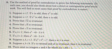 solved a use the method of proof by contradiction to prove