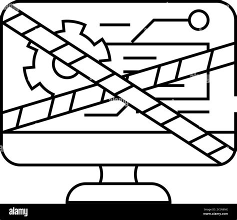 System Maintenance Analyst Line Icon Vector Illustration Stock Vector