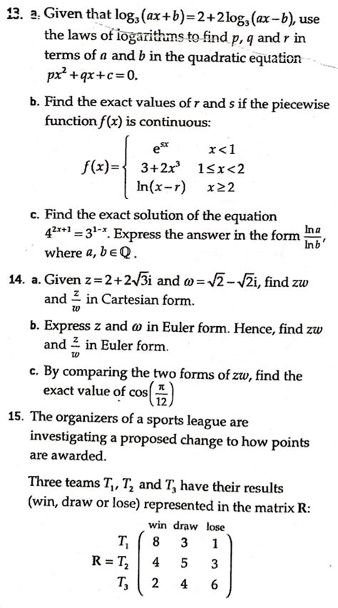 Solved A Given That Log Ax B Log Axb Use The Chegg Com
