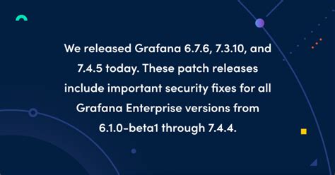 Grafana 676 7310 And 745 Released With Important Security Fixes For Grafana Enterprise